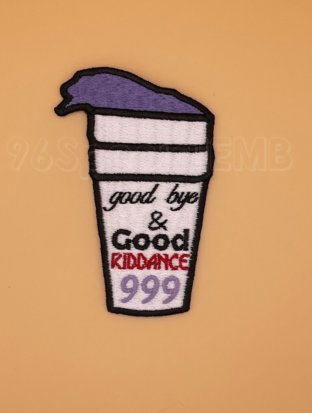 Juice Wrld Inspired Embroidery Lean Cup Patch glow in the Dark 999 Iron ...
