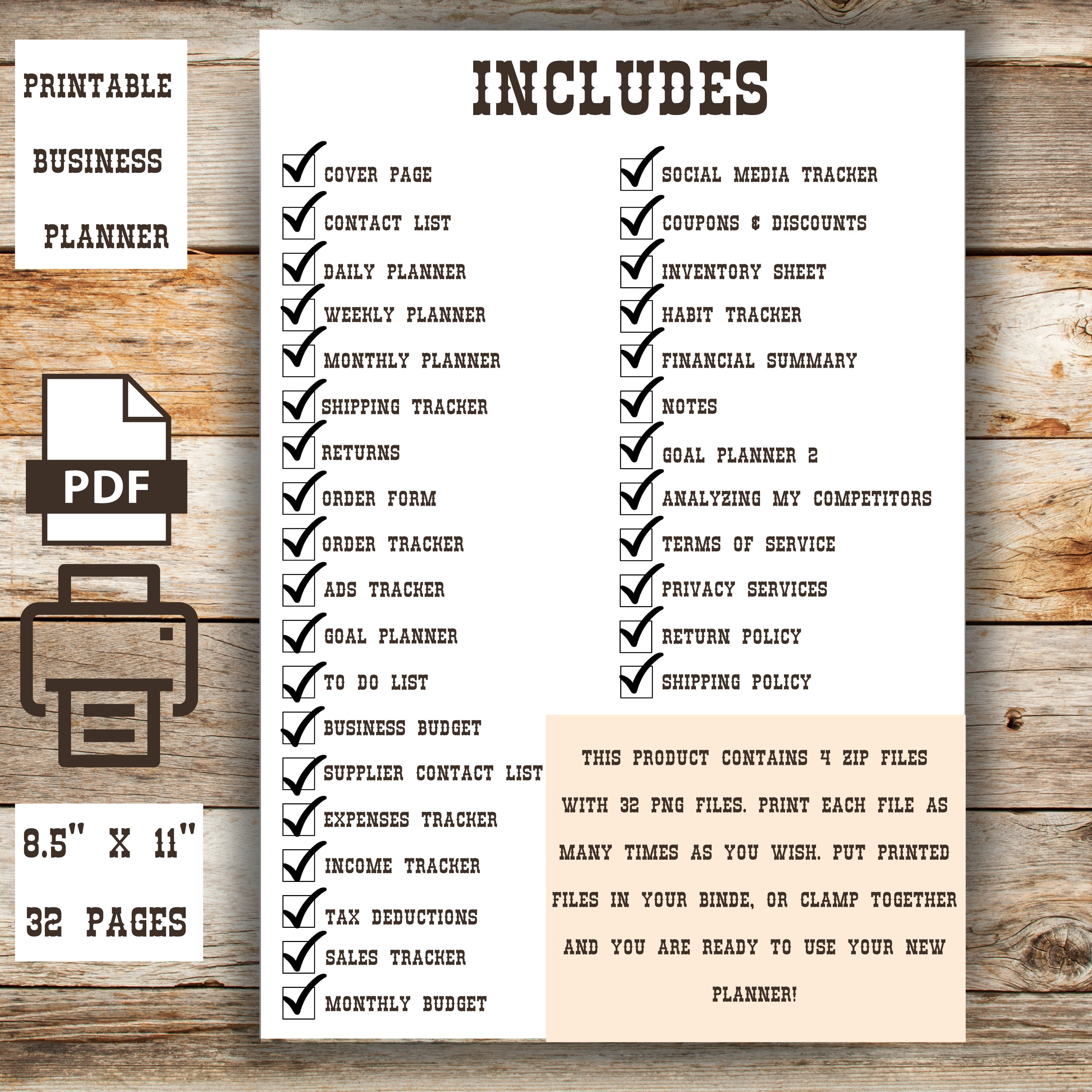 Printable Western Small Business Planner, Cowhide Business Planner ...