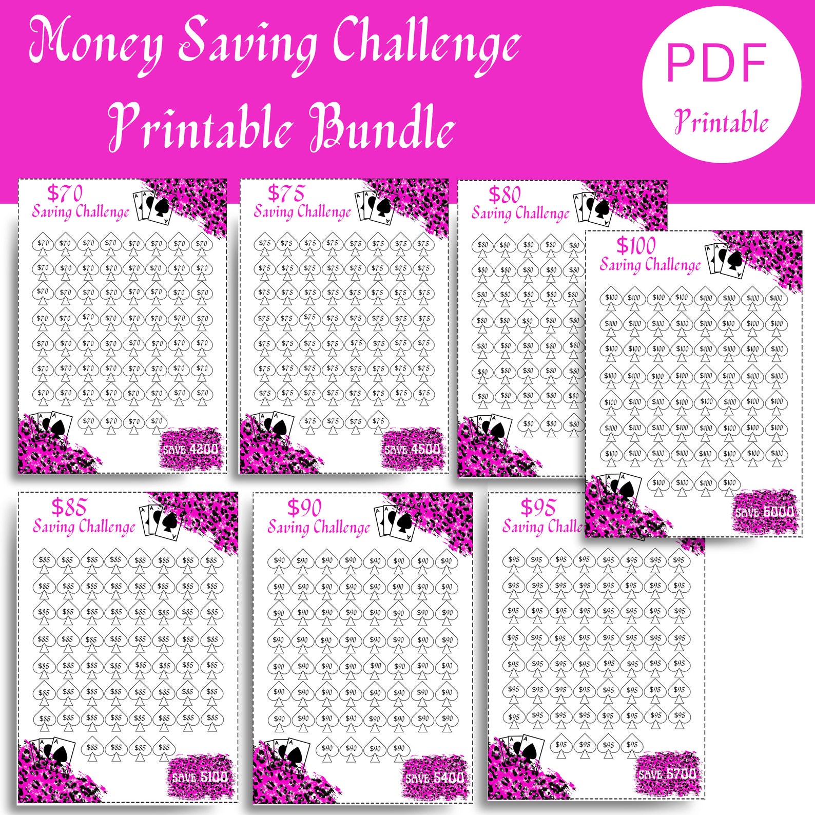 PRINTABLE Money Saving Challenge, Savings Tracker Bundle, Envelope ...