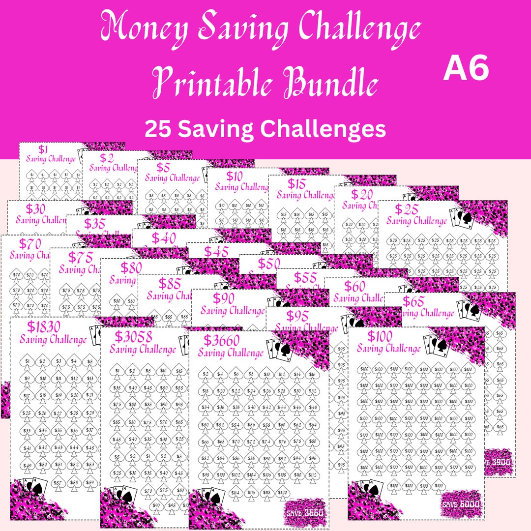 PRINTABLE Money Saving Challenge, Savings Tracker Bundle, Envelope ...