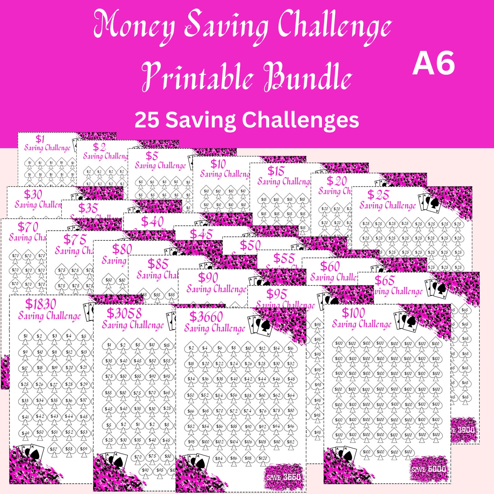 PRINTABLE Money Saving Challenge, Savings Tracker Bundle, Envelope ...