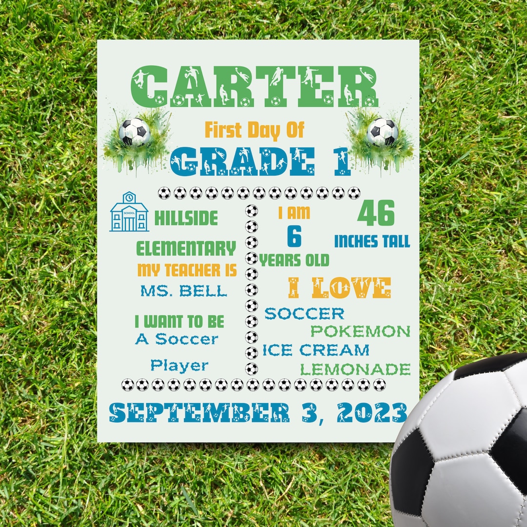 Editable Soccer First Day of School Printable Back to School Sign ...