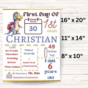 Dinosaur First Day of School Sign, Fully Editable Three Sizes ...