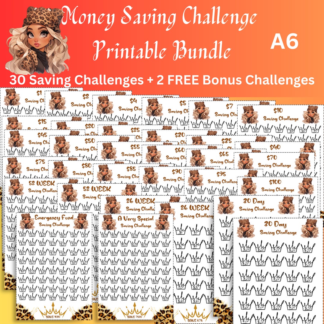 PRINTABLE Money Saving Challenge, Savings Tracker Bundle, Envelope ...