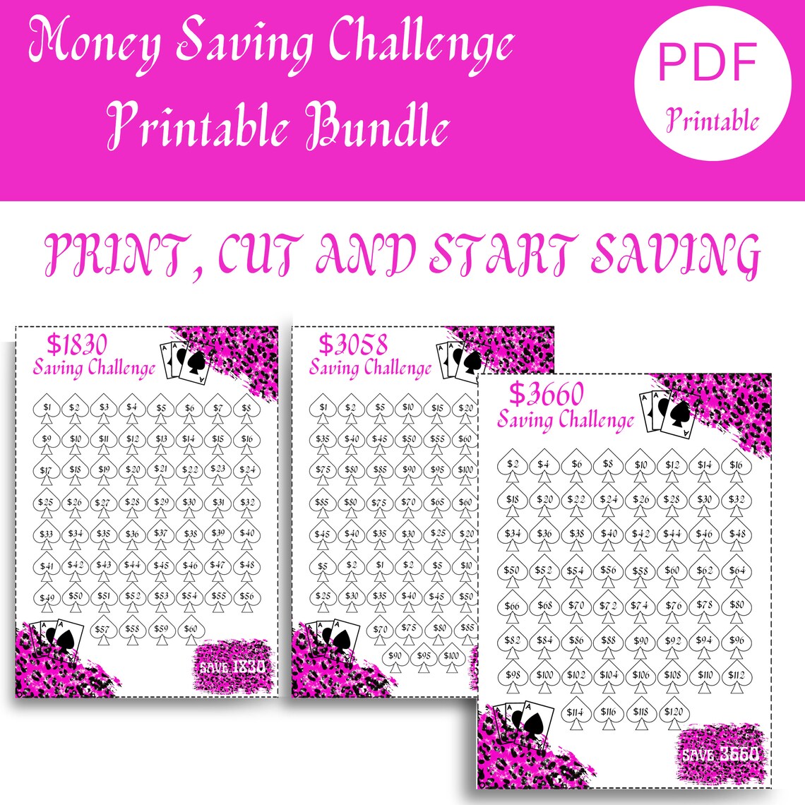 PRINTABLE Money Saving Challenge, Savings Tracker Bundle, Envelope ...
