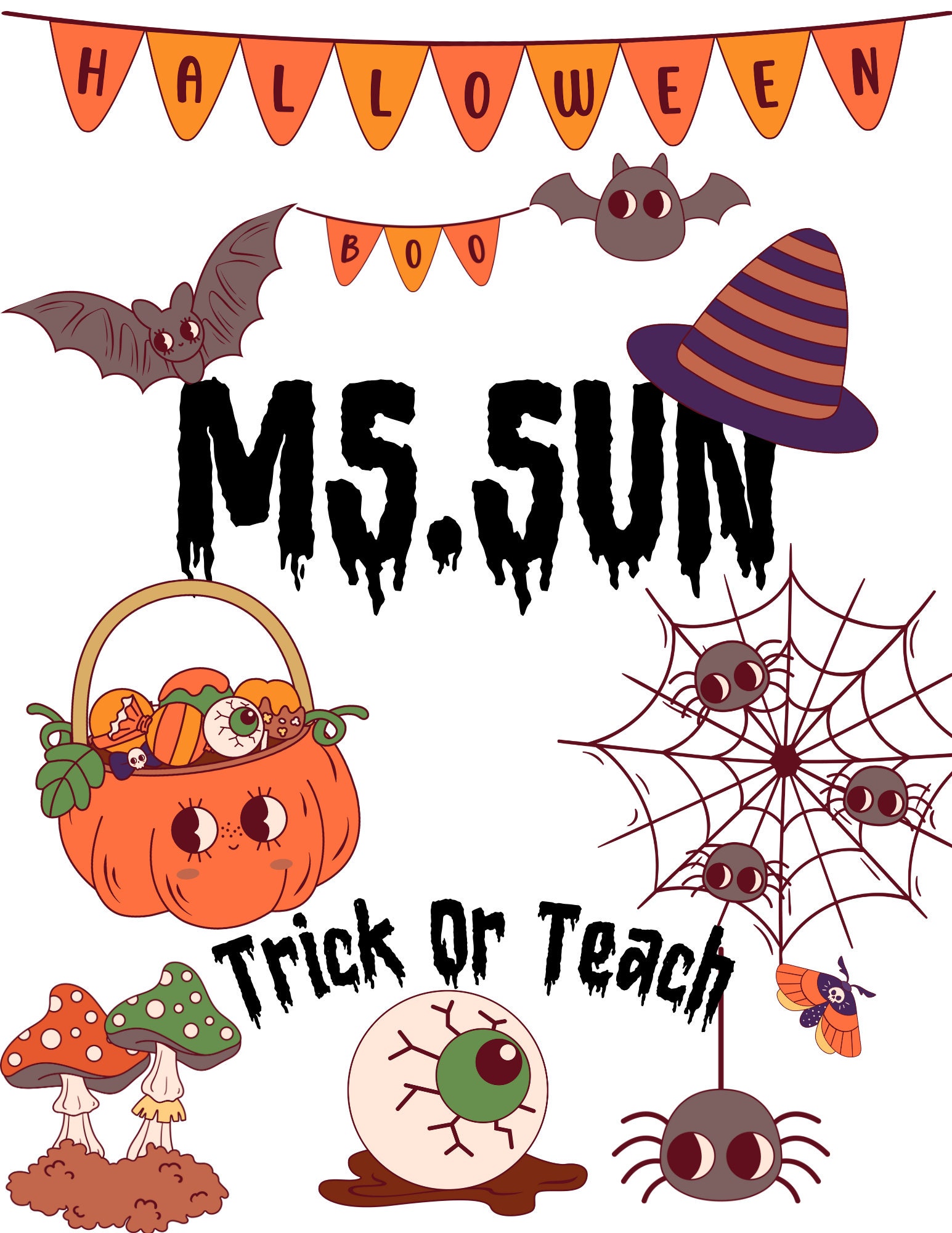 Editable Halloween Signs for Classroom, Trick or Teach and Teacher's ...