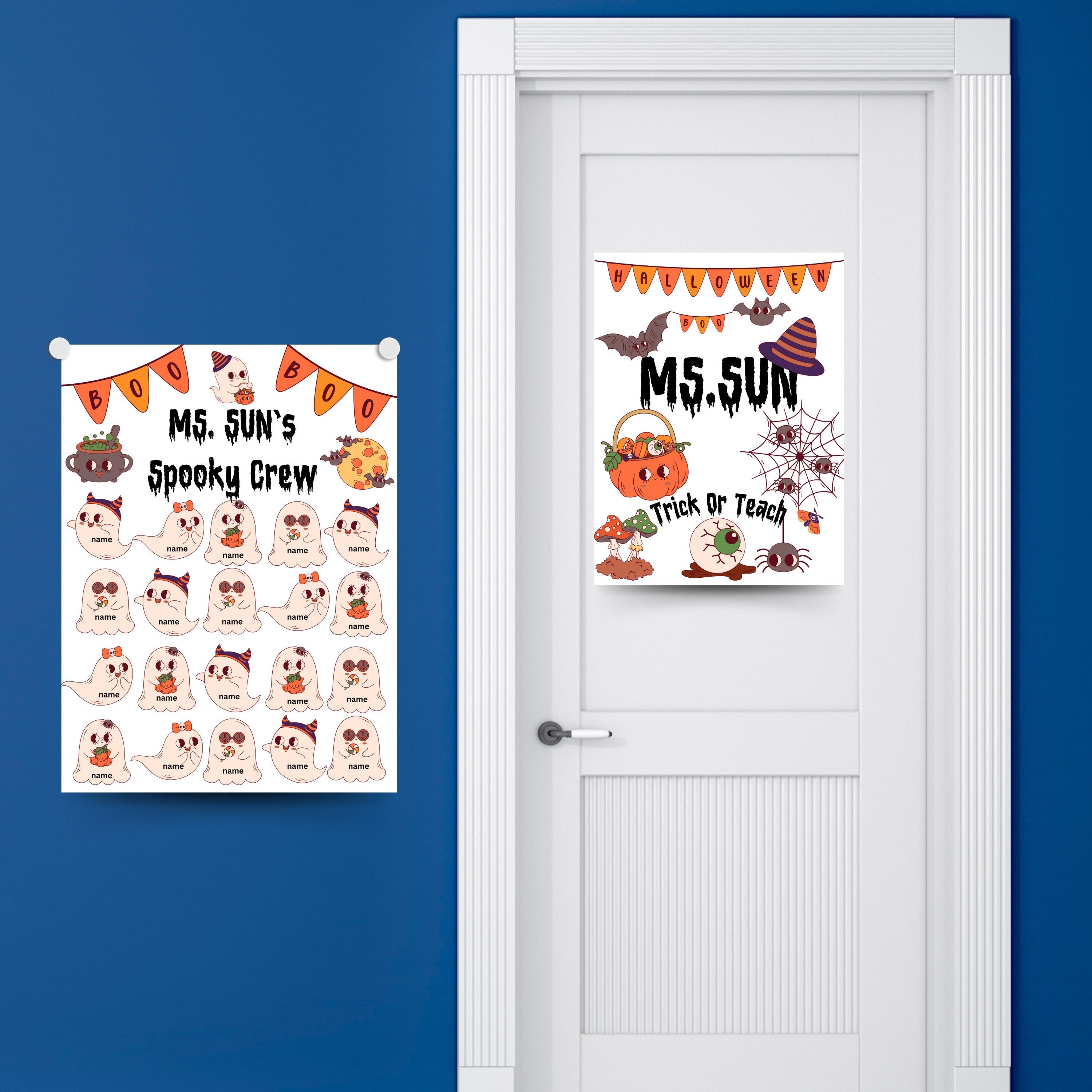 Editable Halloween Signs for Classroom, Trick or Teach and Teacher's ...
