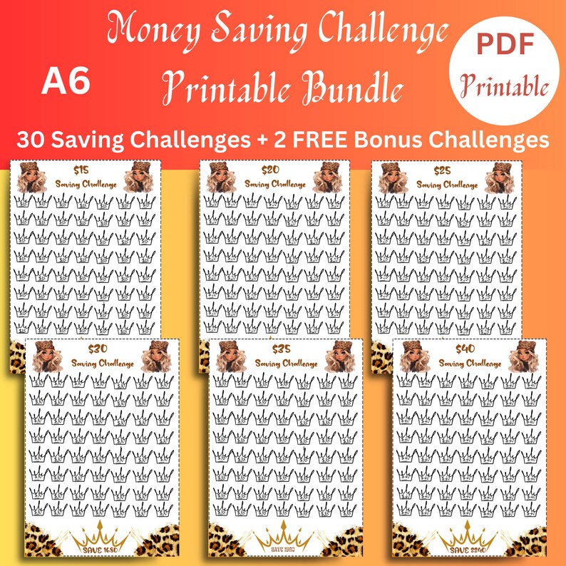 PRINTABLE Money Saving Challenge, Savings Tracker Bundle, Envelope ...