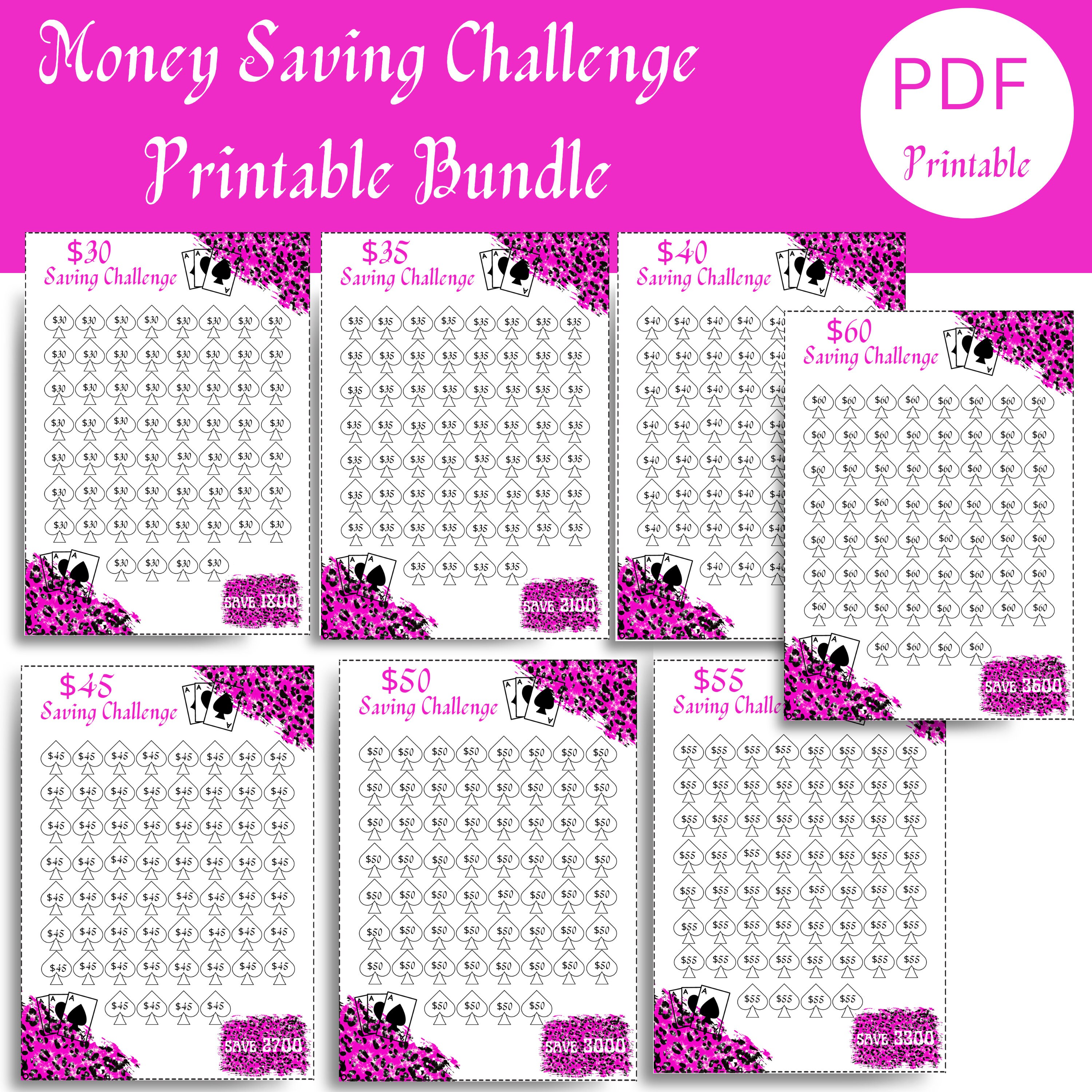 PRINTABLE Money Saving Challenge, Savings Tracker Bundle, Envelope ...