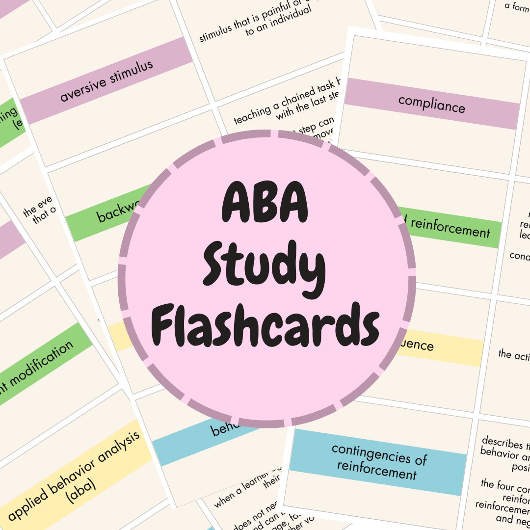 ABA Study Flashcards - Study Material for Rbts - Etsy