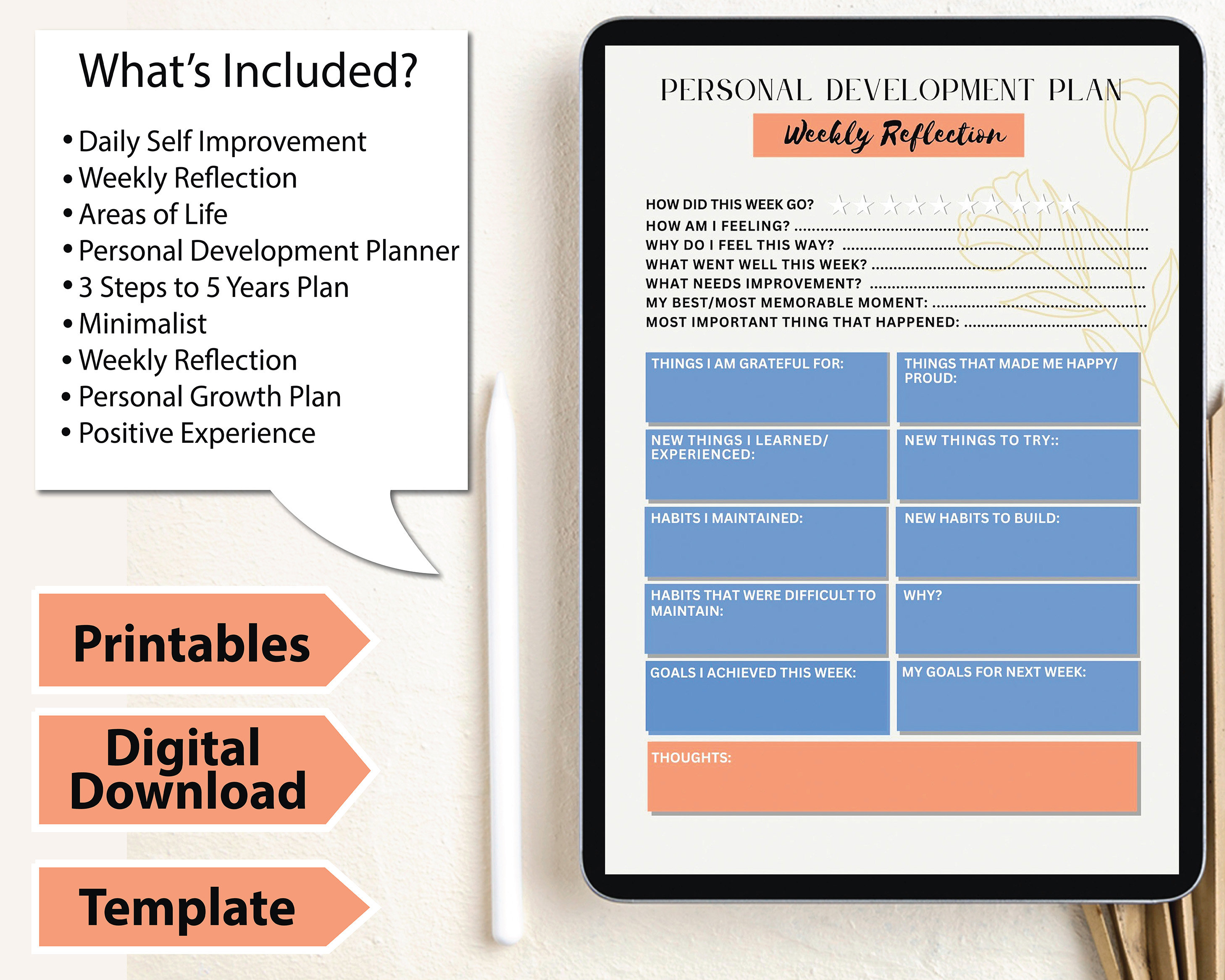 Personal Development Plan Bundle Planner Printable Personal Growth - Etsy