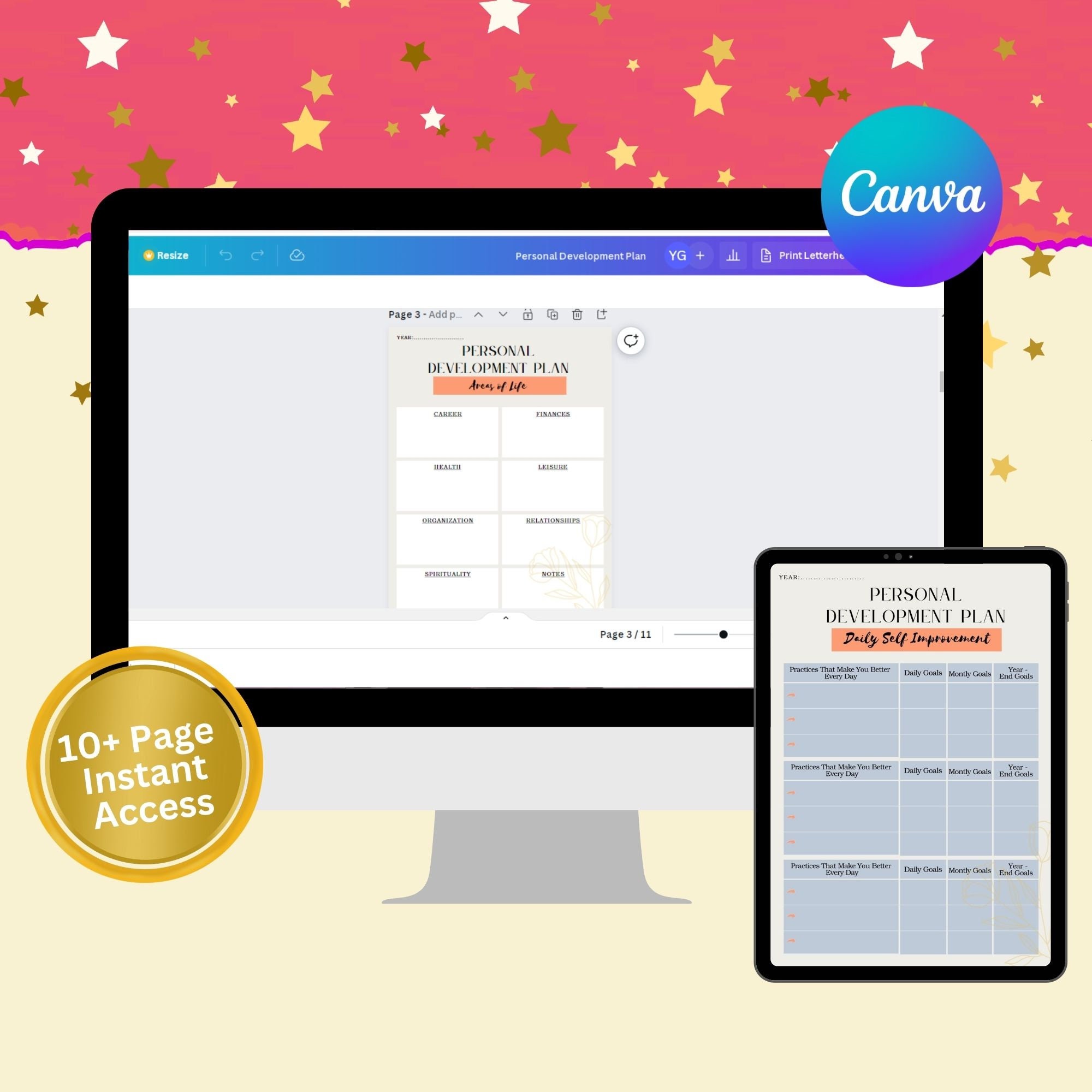 Personal Development Plan Bundle Planner Printable Personal Growth - Etsy