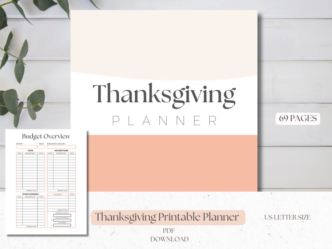 Thanksgiving Planner - Printable Planner - Holiday Checklist ...