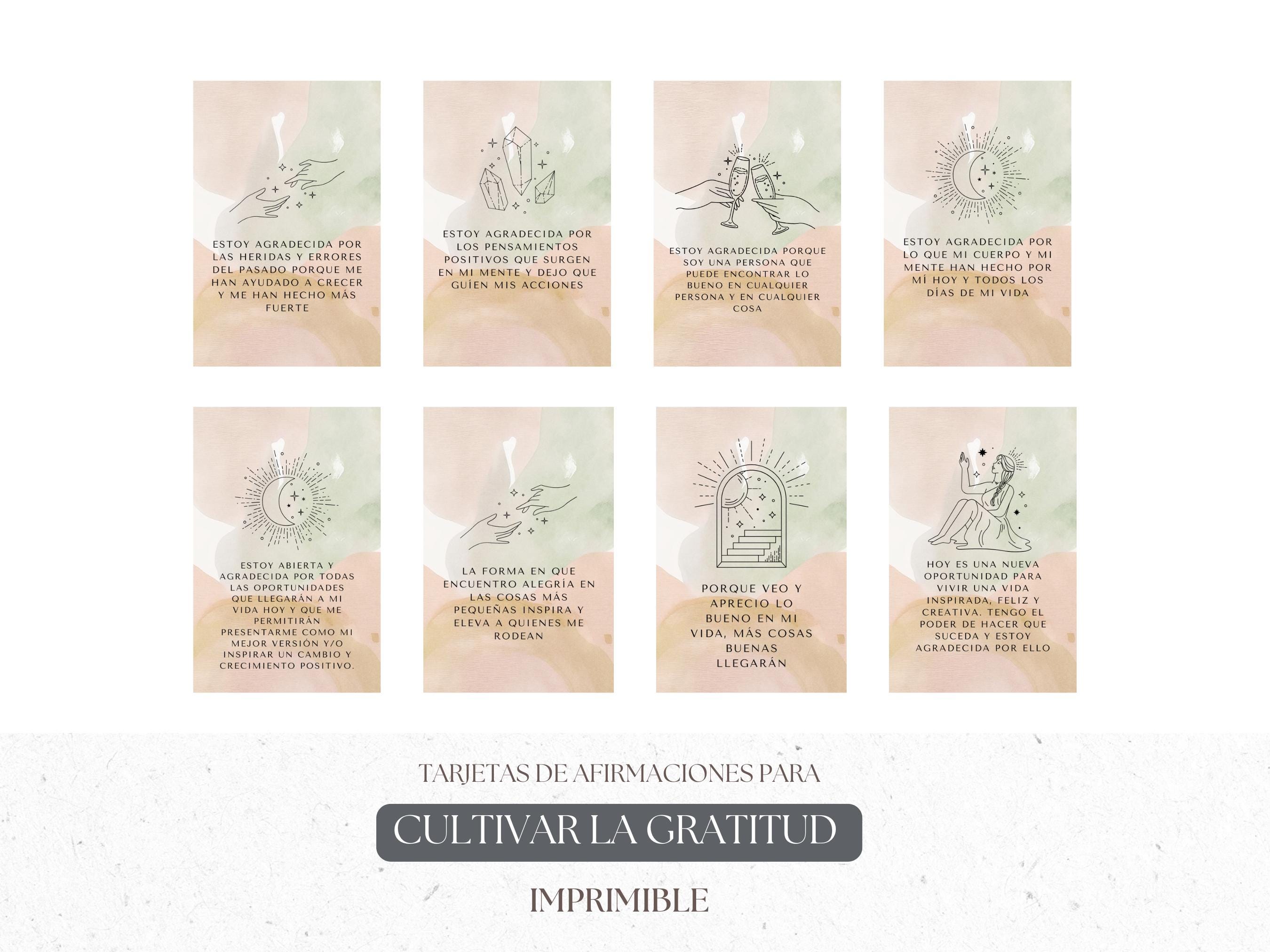 Spanish Gratitude Affirmation Cards: 20 Printable Cards (PNG, A4) - Etsy