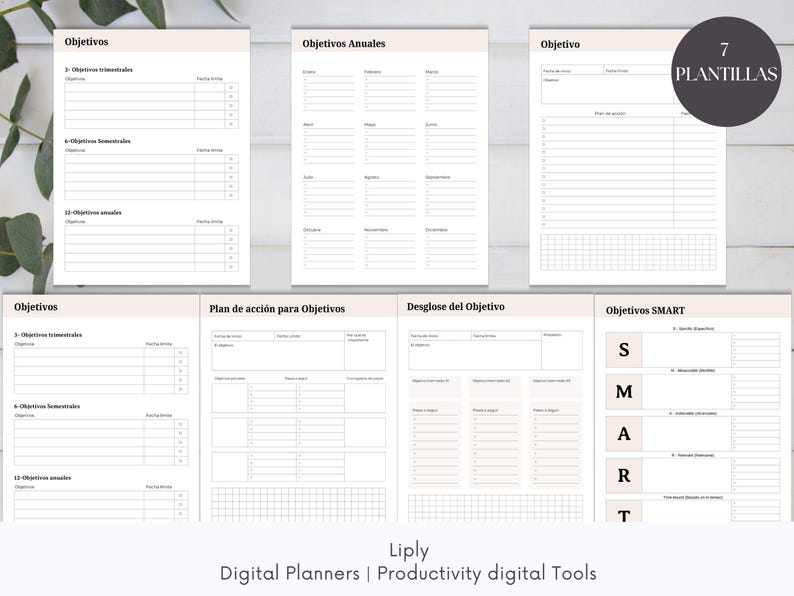 Planificador De Objetivos Imprimible | Plantillas Imprimibles En ...