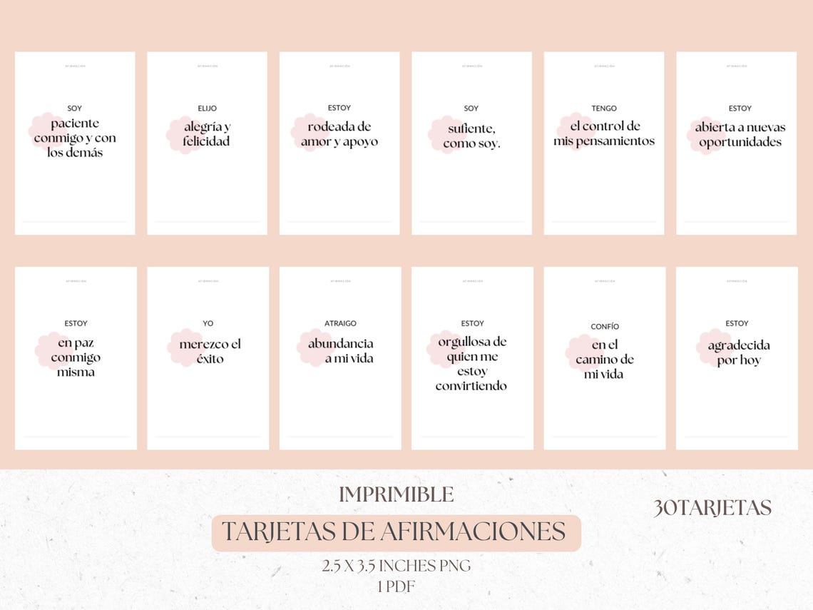 Tarjetas De Afirmaciones Imprimibles En Español, Tarjetas Imprimibles ...