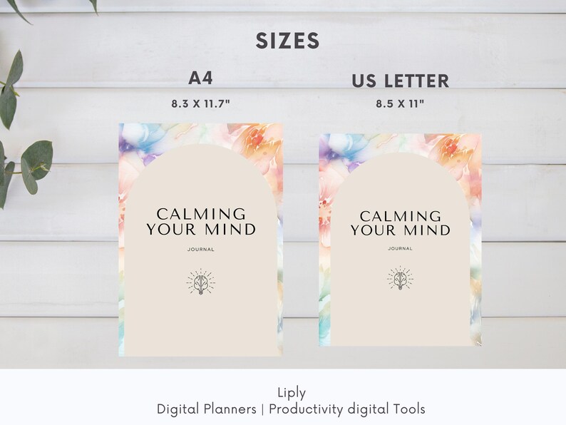 Calming Your Mind Journal, Printable Mental Health Workbook, Self-care ...