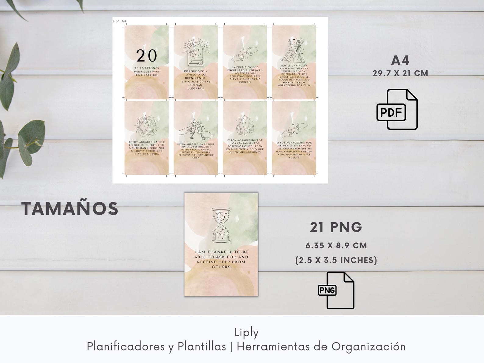 Spanish Gratitude Affirmation Cards: 20 Printable Cards (PNG, A4) - Etsy