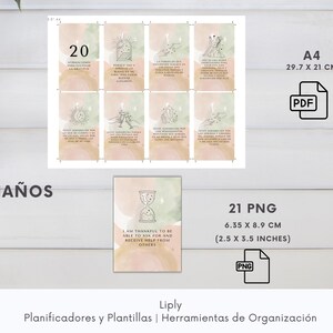 Spanish Gratitude Affirmation Cards: 20 Printable Cards (PNG, A4) - Etsy