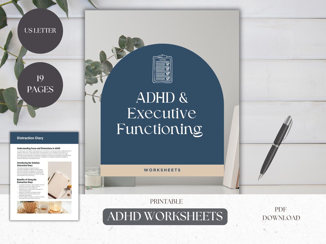 ADHD Worksheets - Understanding Executive Function, ADHD Workbook, ADHD ...