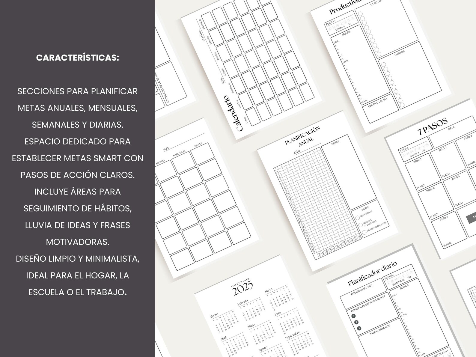 Planificador De Metas 2025 Agenda Para Metas PDF Imprimible Herramienta ...