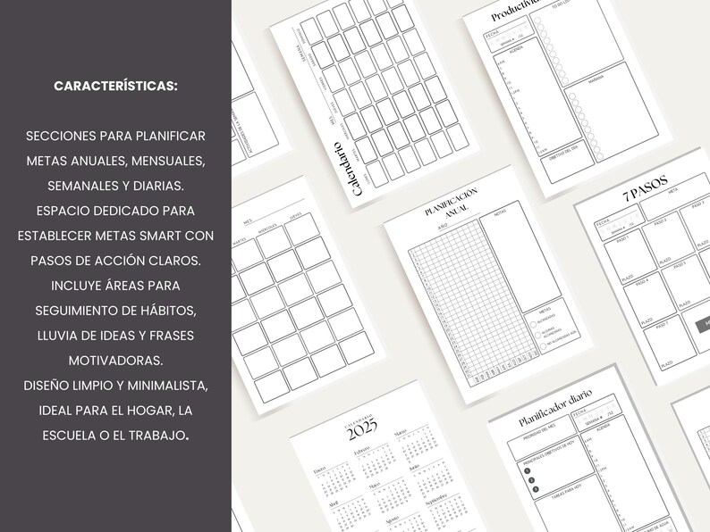 Planificador De Metas 2025 | Agenda Para Metas | PDF Imprimible ...