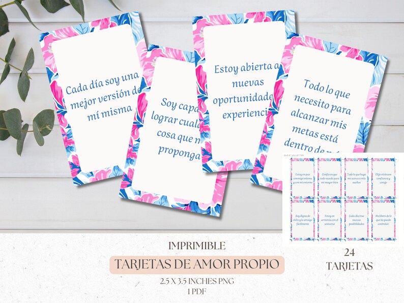 Tarjetas De Amor Propio En Español, Tarjeta De Afirmaciones Positivas ...