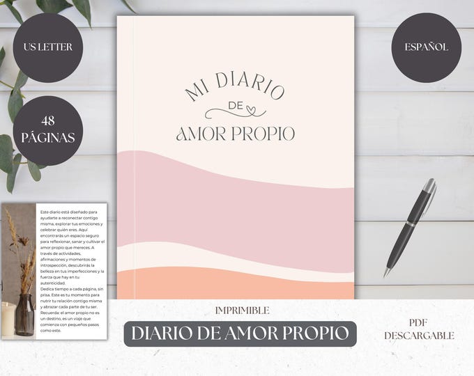 Mi Diario de Amor Propio | Journal con ejercicios. - Etsy México