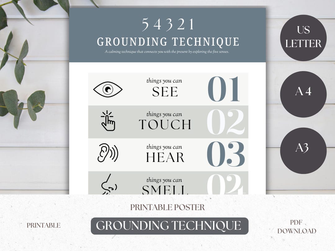Grounding Technique Potter, Printable Poster, Mindfulness Activity ...