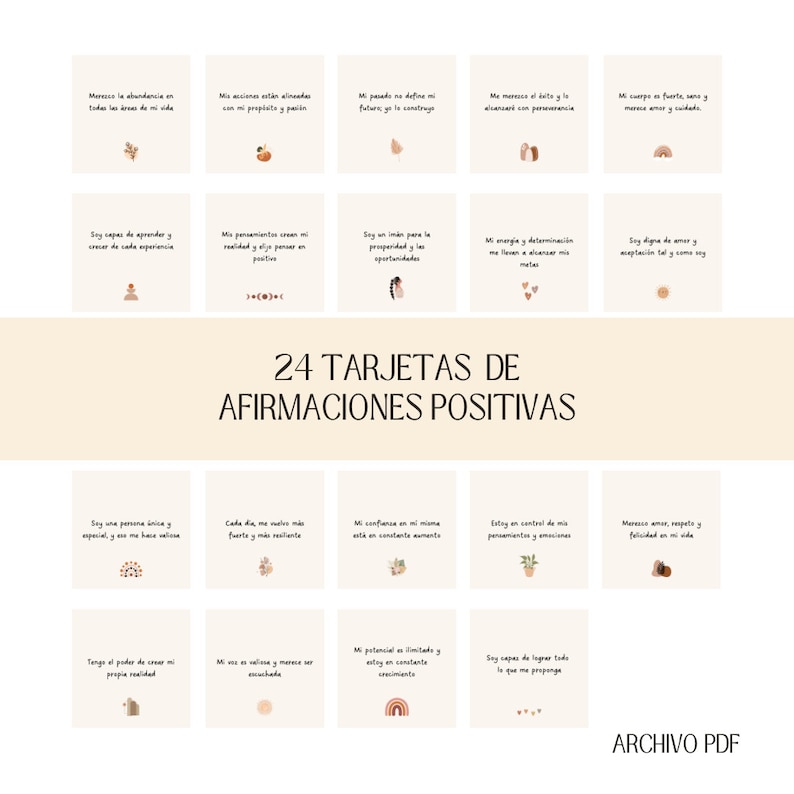 Spanish Self-love Affirmations, Digital Product, Wellness , Emotions ...