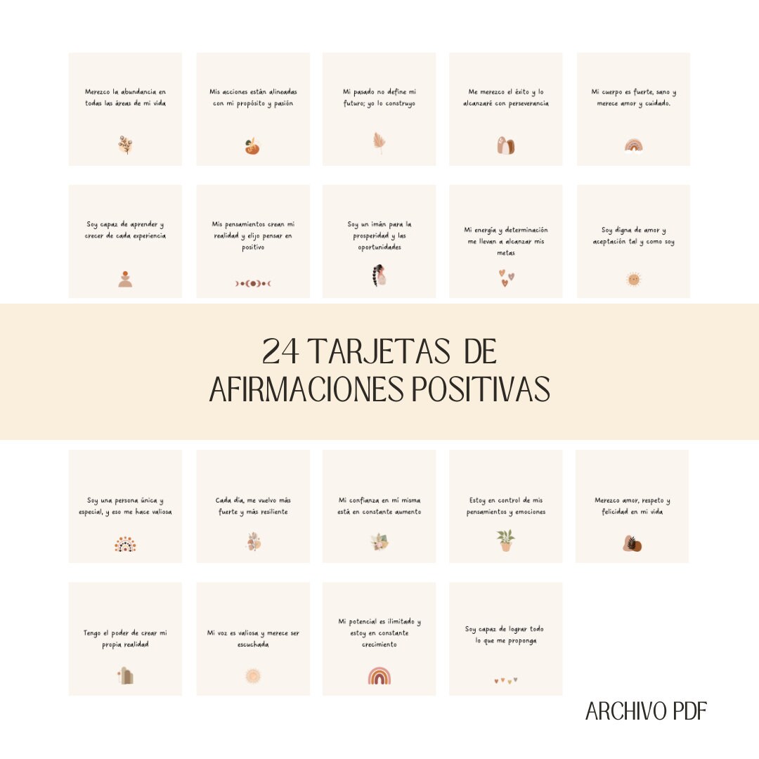 Spanish Self-love Affirmations, Digital Product, Wellness , Emotions ...