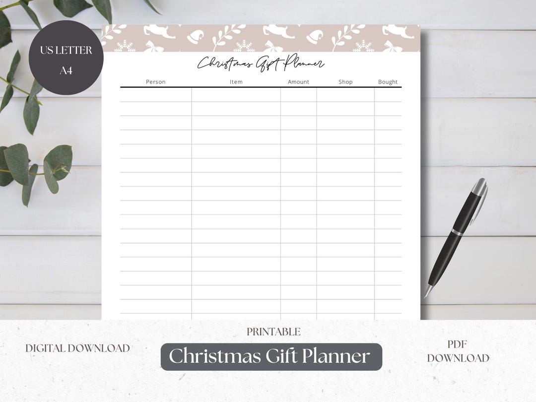 Christmas Gift Planner Template, Christmas Organizer, Christmas Tracker ...