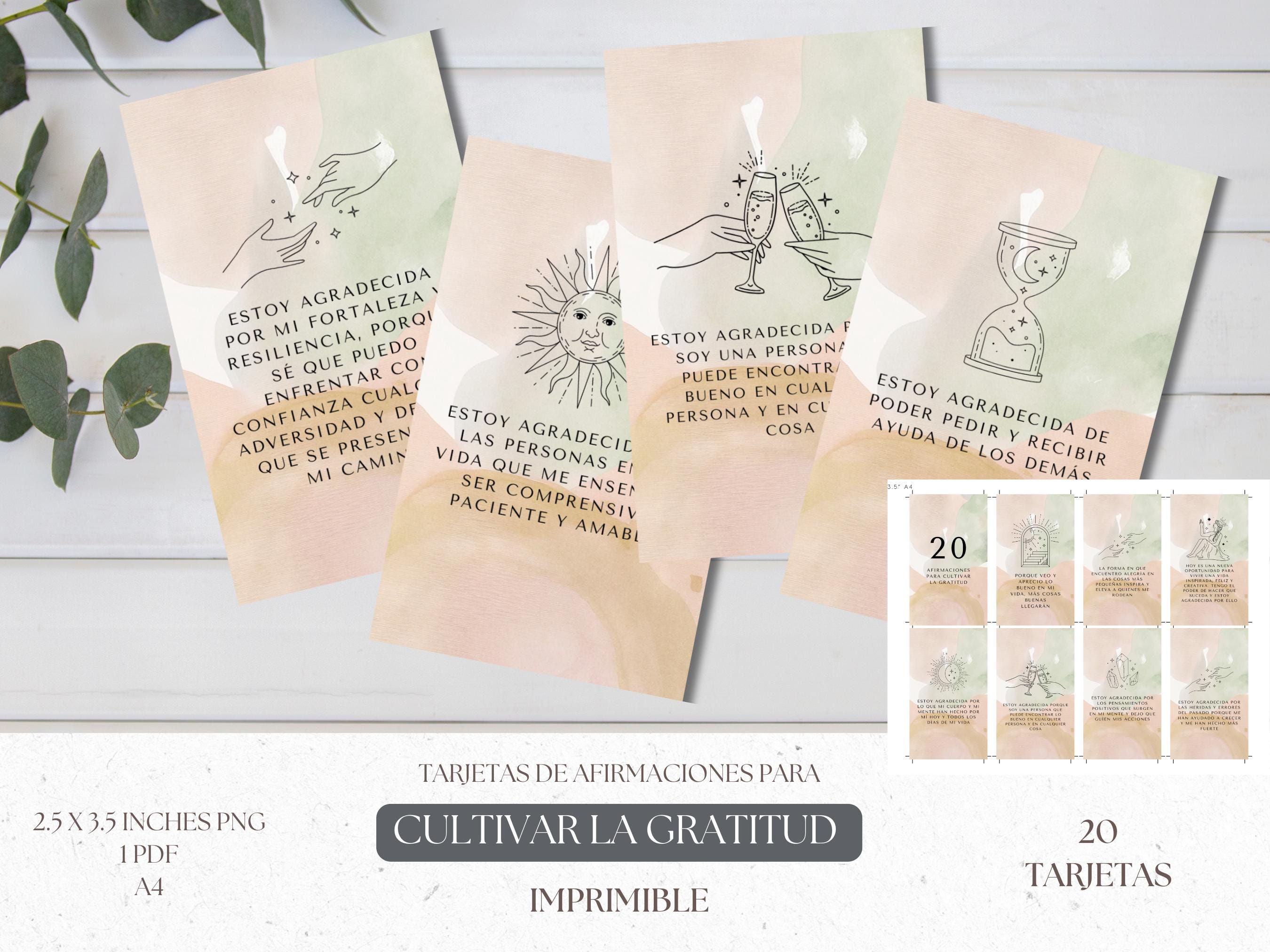 Spanish Gratitude Affirmation Cards: 20 Printable Cards (PNG, A4) - Etsy