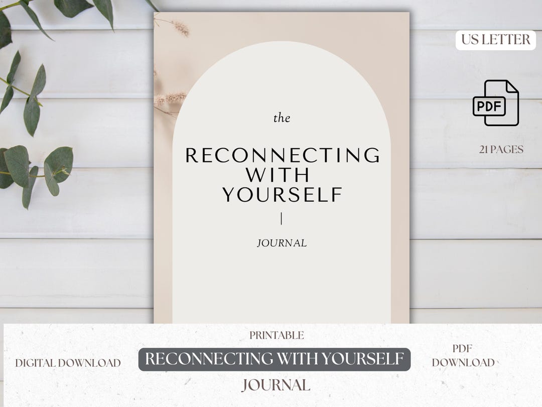 Reconnecting With Yourself Journal | Digital Self Love Journal for Self ...