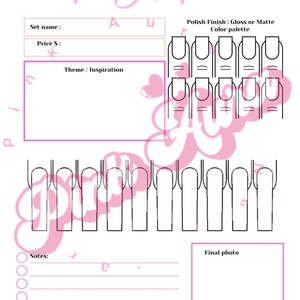 Nail Art Planner XL - Nail Mapping 1 Page Can Be Duplicated - Etsy