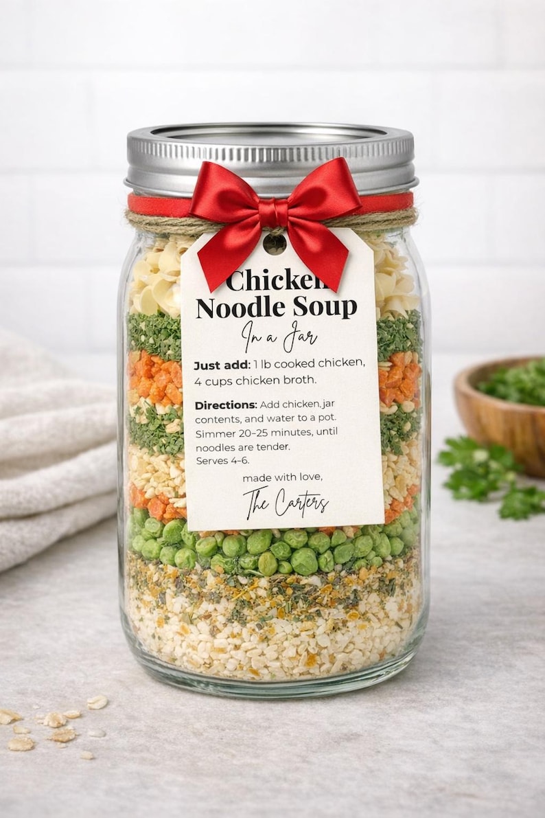 Editable Mason Jar Meal Mix Labels | Printable Food Gift Tags | Canva ...