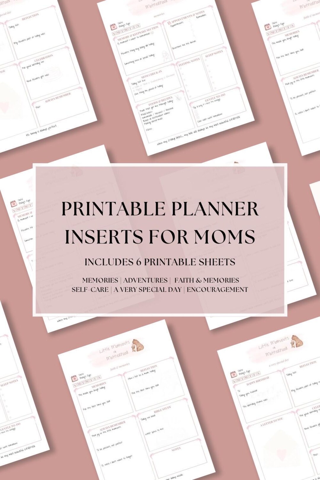 New Mom Planner Inserts | Baby Memory, Daily Needs (letter & 7x9 PDF ...