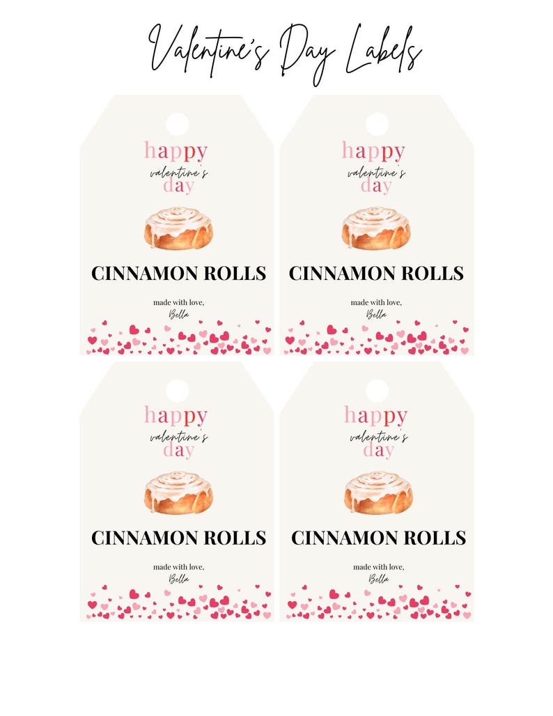 Editable Valentine Baking Labels | Printable Treat Tags (instant ...