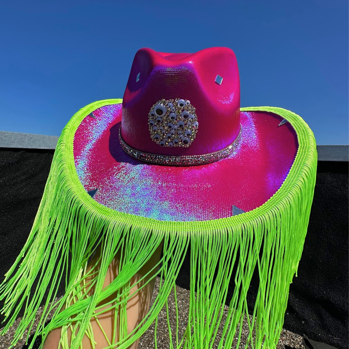 Googly Eyes Fringe Disco Space Cowboy Hat Cosmic Cowgirl Jeepers ...