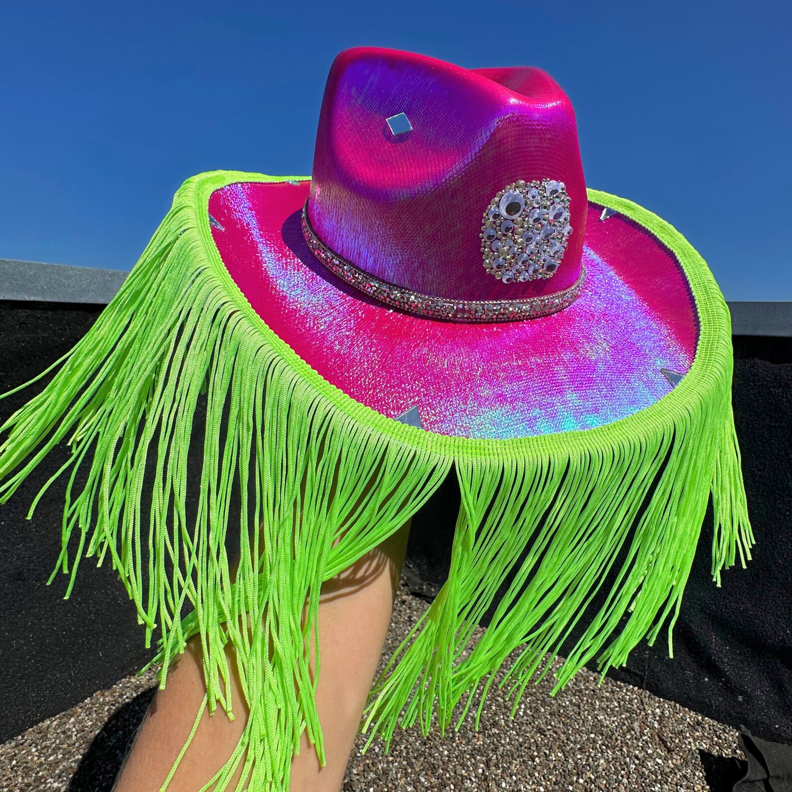 Googly Eyes Fringe Disco Space Cowboy Hat Cosmic Cowgirl Jeepers ...