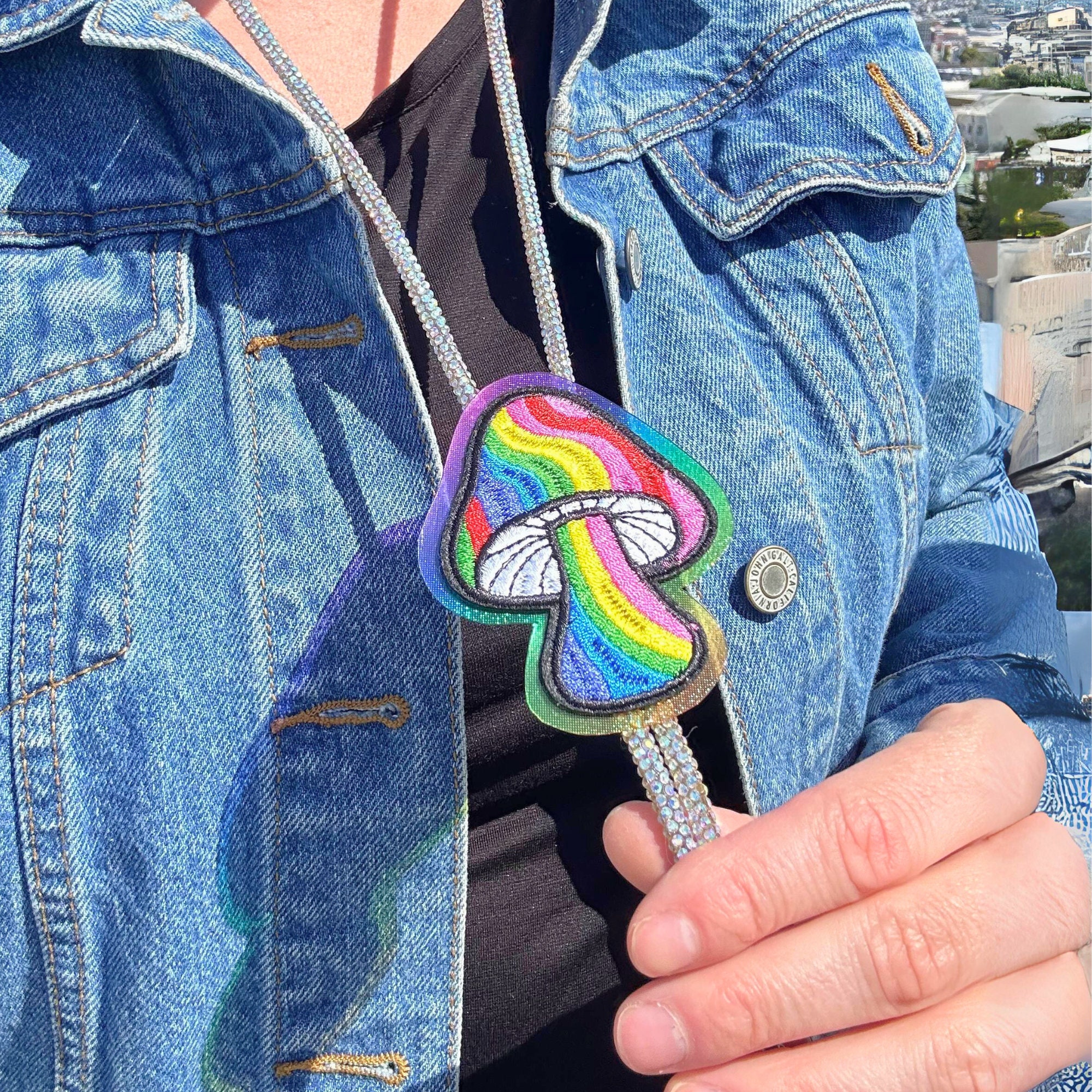 Bolo Tie Accessory Disco Space Cowboy Cowgirl Rhinestone Silver Star ...