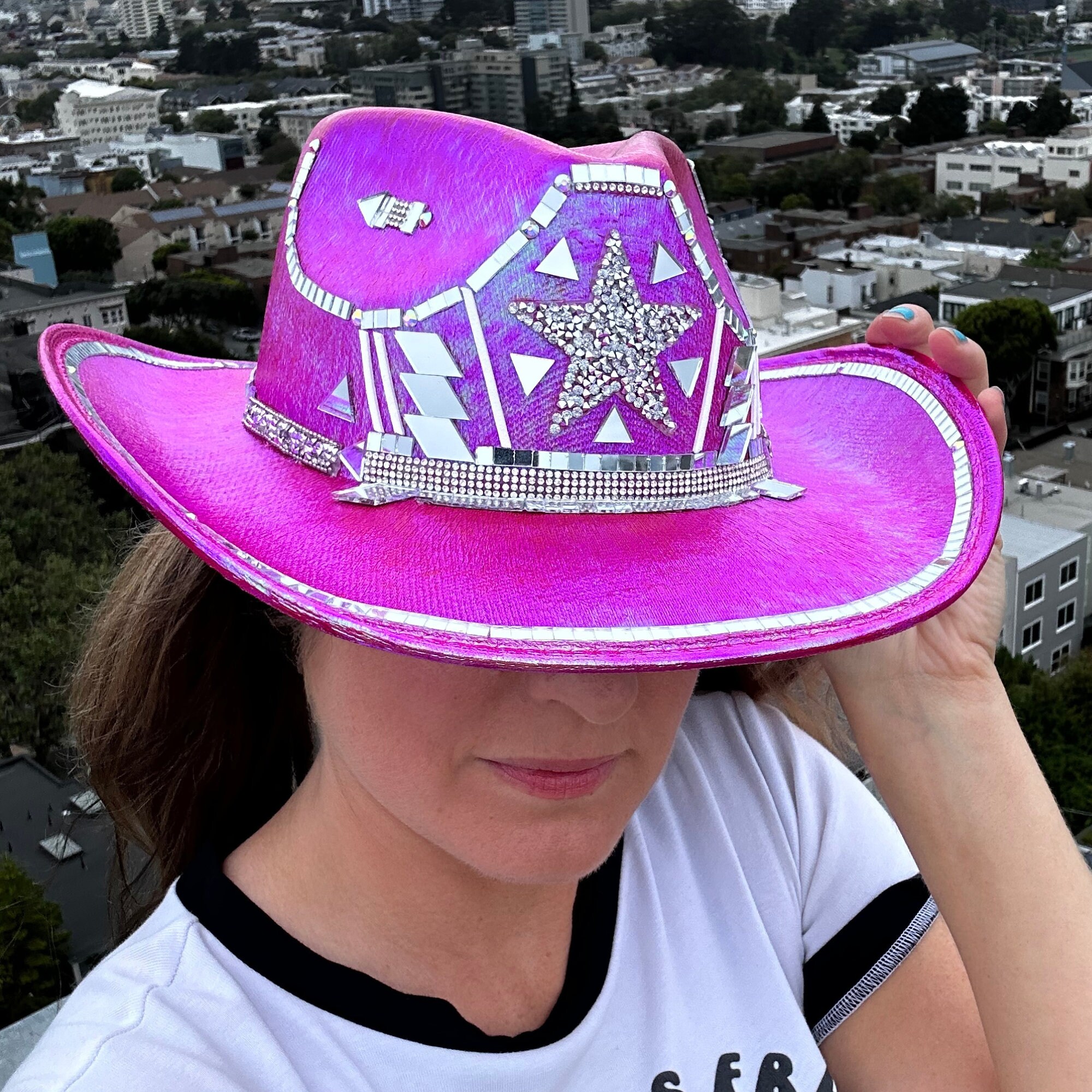 Disco Space Cowboy Hat • Cosmic Cowgirl Outfit • Barbie Pink Costume ...