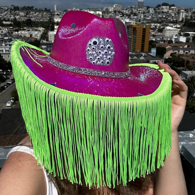 Googly Eyes Fringe Disco Space Cowboy Hat Cosmic Cowgirl Jeepers ...