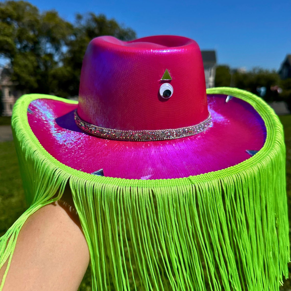 Googly Eyes Fringe Disco Space Cowboy Hat Cosmic Cowgirl Jeepers ...