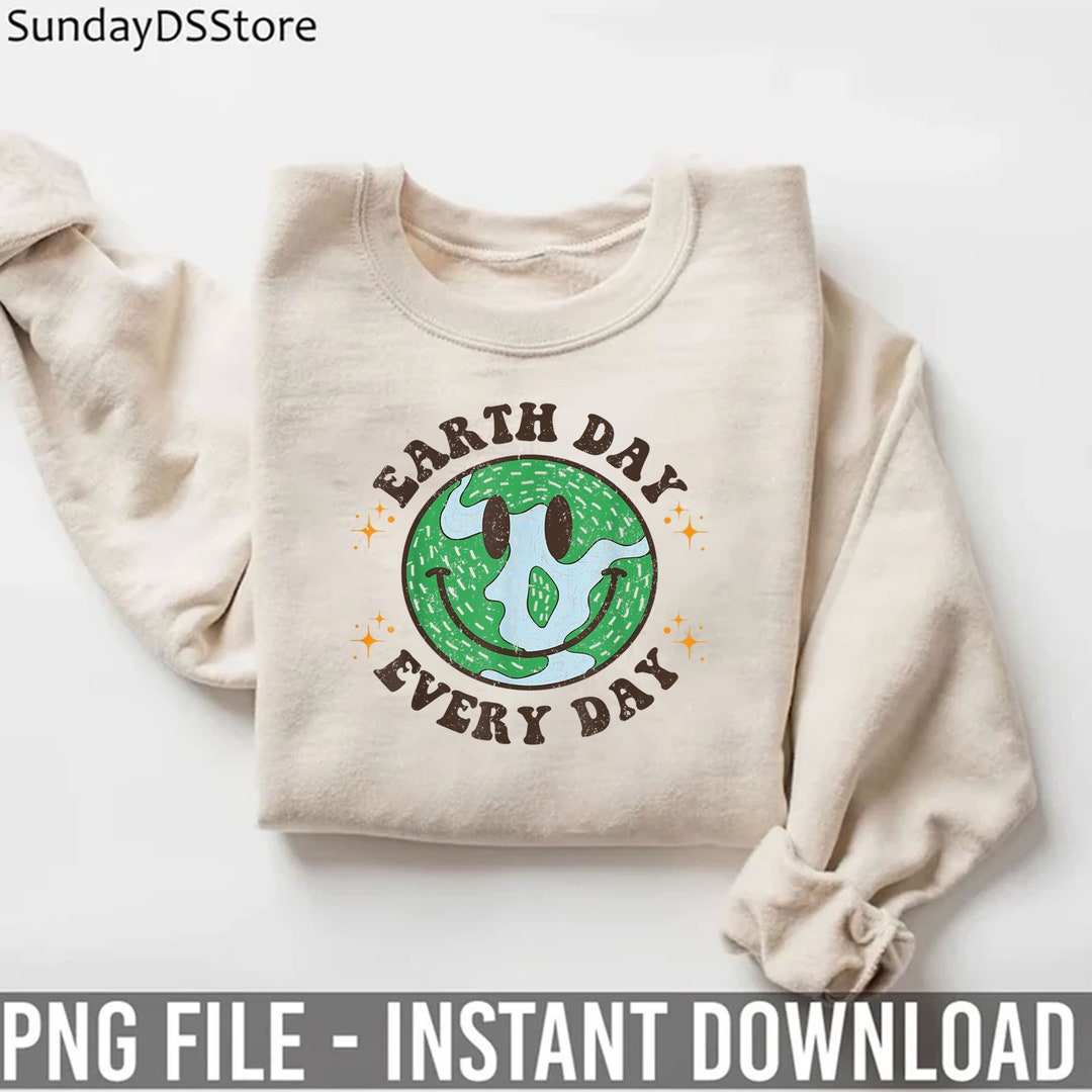 Retro Groovy Earth Smile Face Png, Earth Day Everyday Png, Planet Earth ...