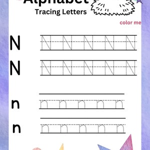 Tracing Worksheet Uppercase and Lowercase Alphabet - Etsy