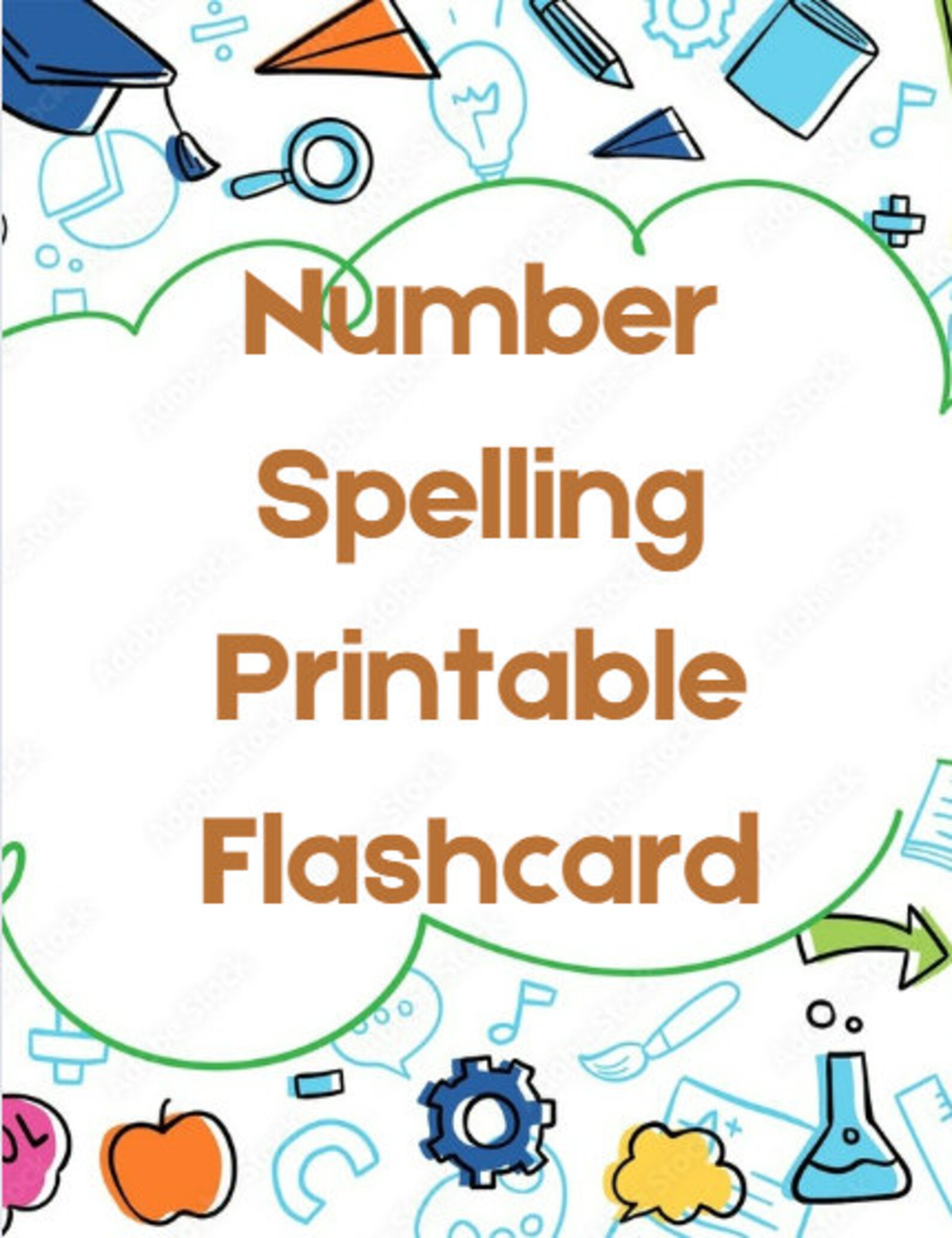 Number Spelling Flashcard Downloadable - Etsy