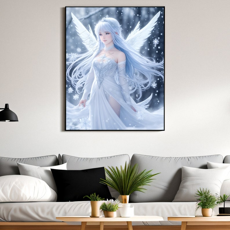 Fairy Tale Inspired Frost Fairy Digital Art Snowy Snowflakes Wonderland ...