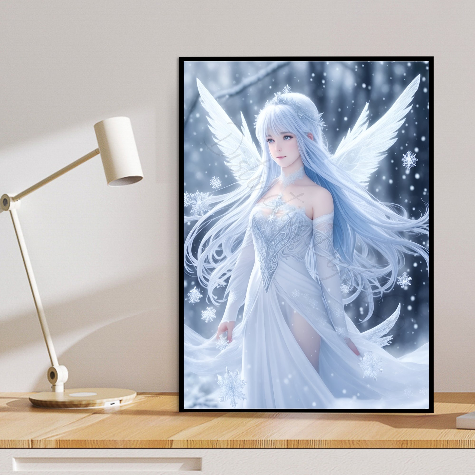 Fairy Tale Inspired Frost Fairy Digital Art Snowy Snowflakes Wonderland ...