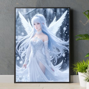 Fairy Tale Inspired Frost Fairy Digital Art Snowy Snowflakes Wonderland ...